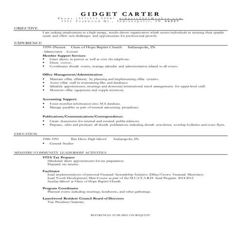 Gidget Resume 1 | PDF