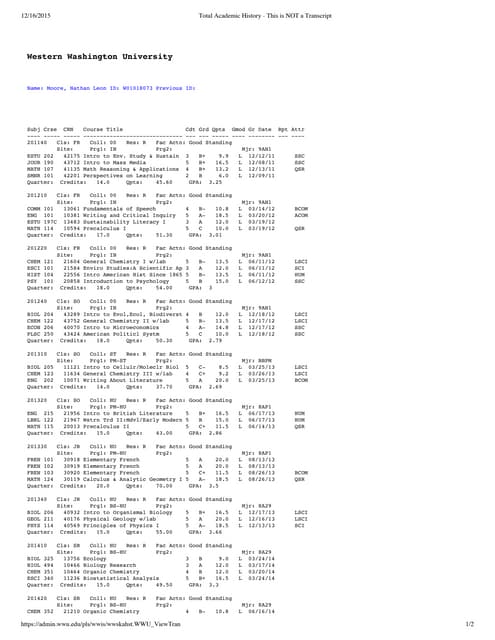 Transcript TCC pdf | PDF | Undergraduate Education | College Education