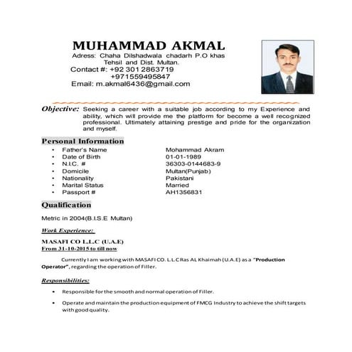M.Akmal CV | DOCX | Islam | Religion & Spirituality