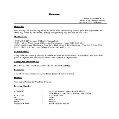 Rajesh(Resume) | DOCX