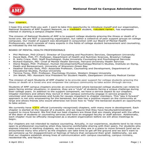 Cdg national email to campus administration | PDF | Mental Health ...