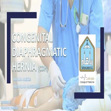 CONGENITAL DIAPHRAGMATIC HERNIA (CDH) | PPTX