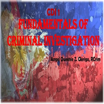 CDI1-Informant-FUNDAMENTALS OF CRIMINAL INVESTIGATION | PPTX