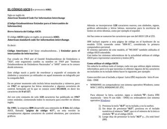 Codigo ascii | PDF