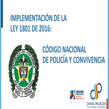 Codigo De Policía Y Convivencia Comunitaria Pptx