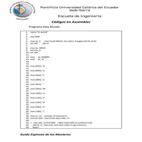 Códigos en Assembler | PDF