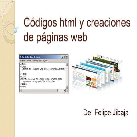 Códigos html y creaciones de páginas web | PPTX