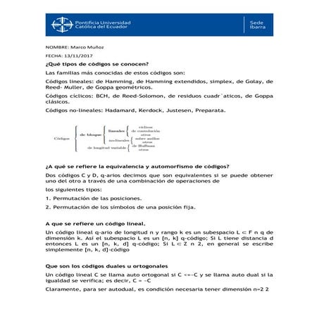Códigos lineales | PDF