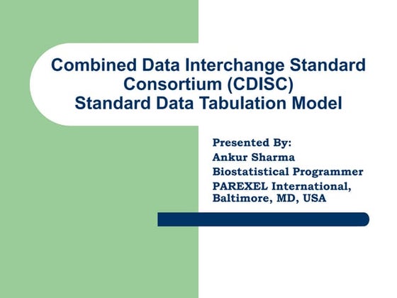 SDTM (Study Data Tabulation Model) | PPTX