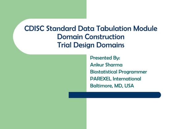 CDISC SDTM Domain Presentation | PPT