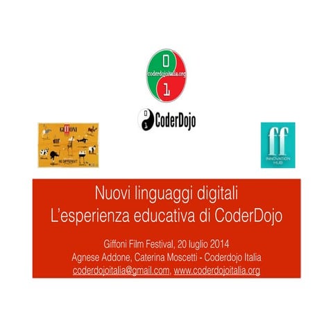 L'esperienza educativa di CoderDojo a Giffoni Innovation Hub | PPT