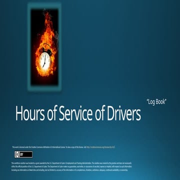 CDL 110 HOS SAFETY TRAINING DRIVER SAFETY | PPTX