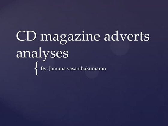 Magazine advert analysis finished | PPT