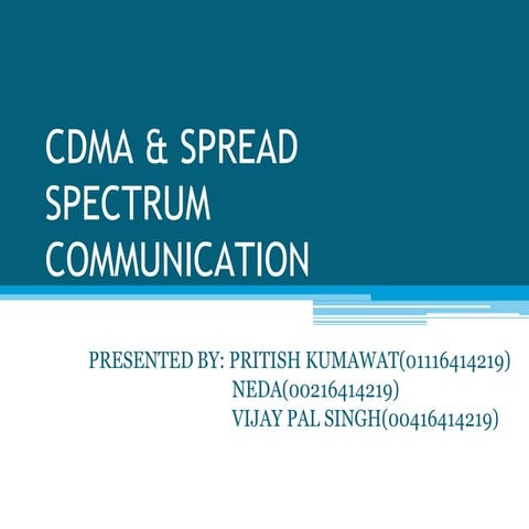 Cdma, speard spectrum | PPT
