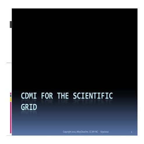CDMI for the Scientific Grid | PDF