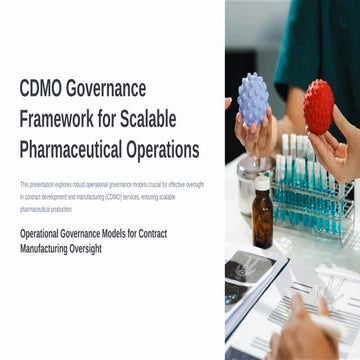 Designing CDMO Governance for Commercial-Scale Pharma Operations | PDF