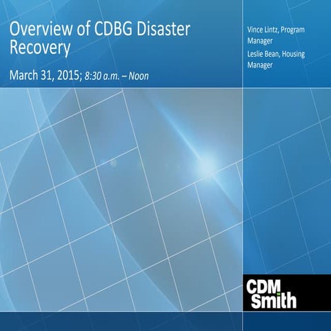 Overview of CDGB Disaster Recovery | PDF