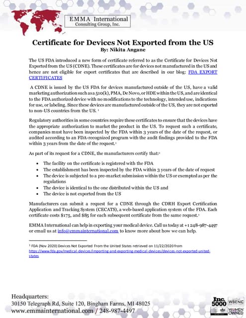 US FDA medical device approval chart - Emergo | PDF