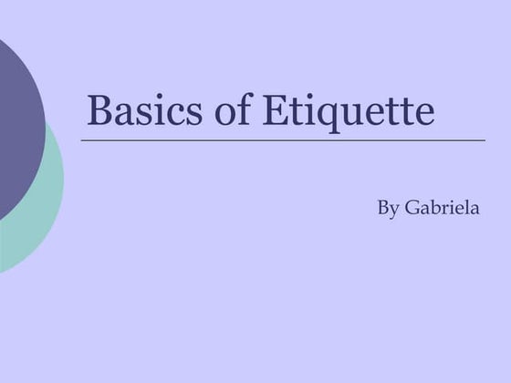 Etiquette | PPTX