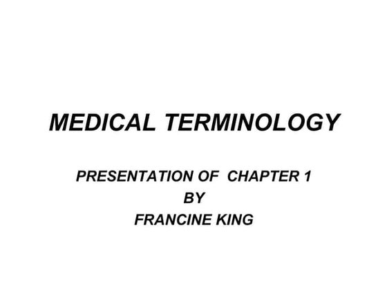 introduction to medical terminology | PPT