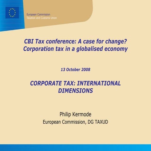 CBI tax conference-Philip Kermode-Oct08 | PDF
