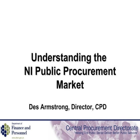 CBI Northern Ireland - Public procurement conference - Des Armstrong ...