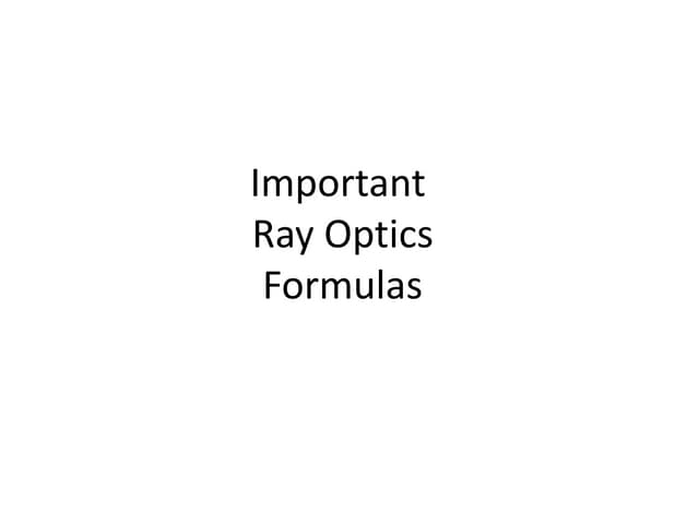 Optics mirrors & lenses | PPT