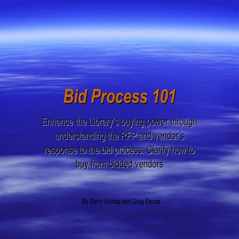 Bid Process 101 | PPT