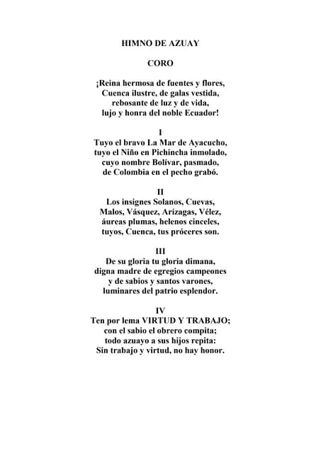 HIMNO A CUENCA | PDF