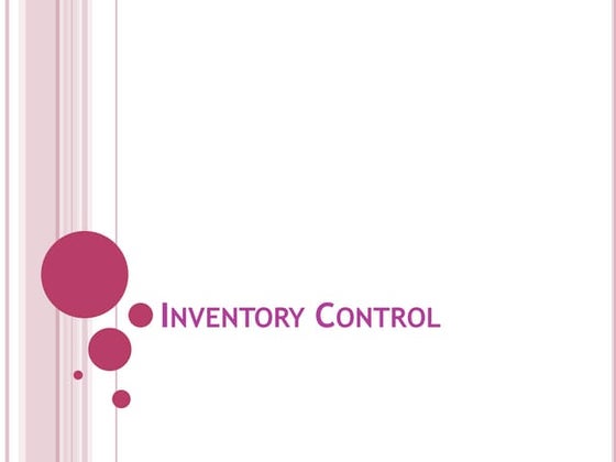 Inventory control & management | PPT