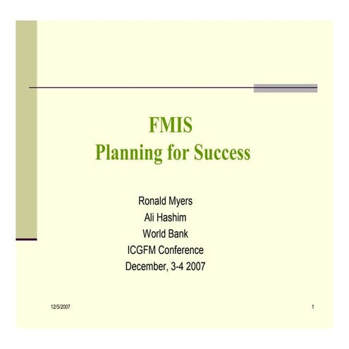 IFMIS Planning | PDF