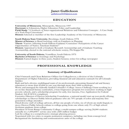 Jan's Resume | DOC