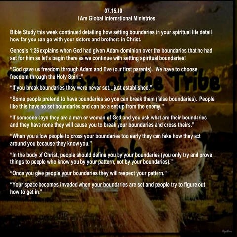 Spiritual Boundaries Pt. 2 | PPT | Christianity | Religion & Spirituality