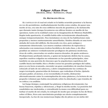 El Retrato Oval : Edgar Allan Poe ... MiLiSiTa | DOC