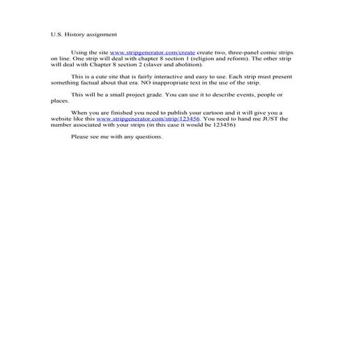 US History comic assignment | DOC