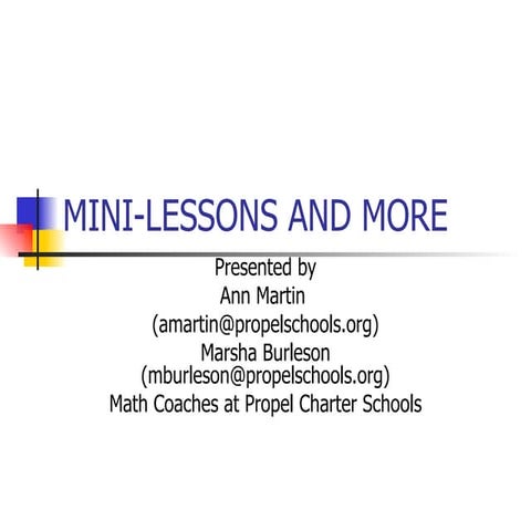 Mini Lessons and More | PPT