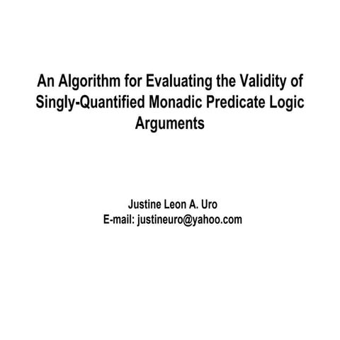 Algorithm Validity Predicate Logic Ppt