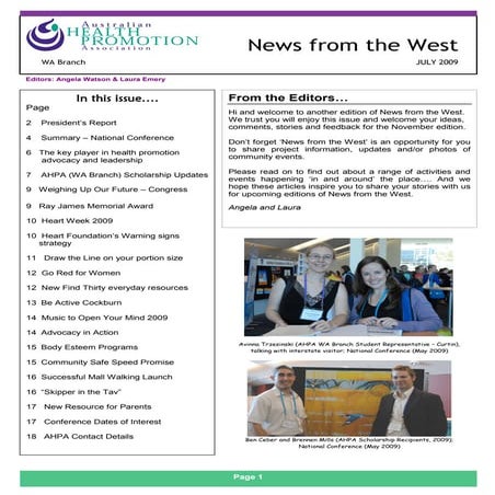 AHPA (WA BRanch) Newsletter | PDF