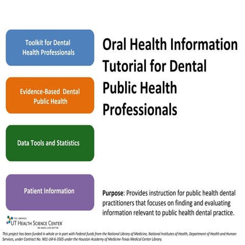 Module 3: Oral Health Data Tools and Statistics | PPT