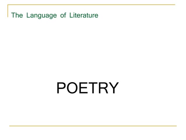 Introduction to poetry | PPTX