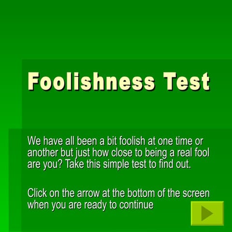 Foolishness Test | PPS