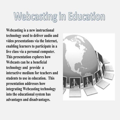 Webcasting in Education | POT | Web Development | Internet