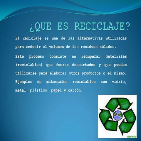 Que es Reciclar | PPTX