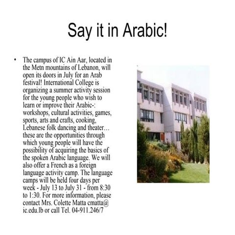Say it in Arabic! | PPT