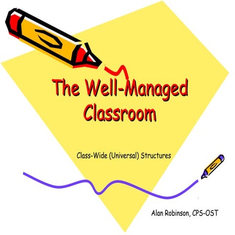 The Well-Managed Classroom, Alan Robinson | PPT | Education