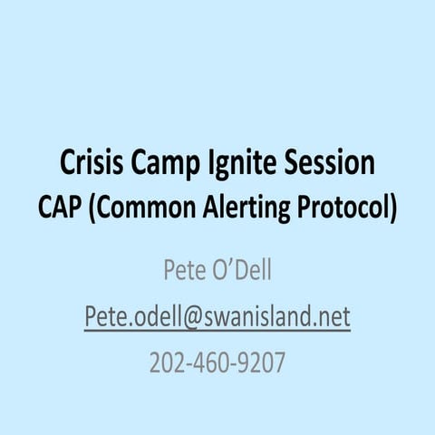 Common Alerting Protocol/Interopeable Data | PPTX