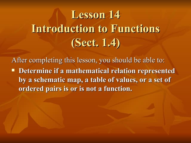 Objective 1 Identifying Functions Ppt