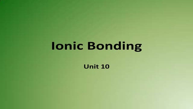 Ionic Bonding Animation Powerpoint