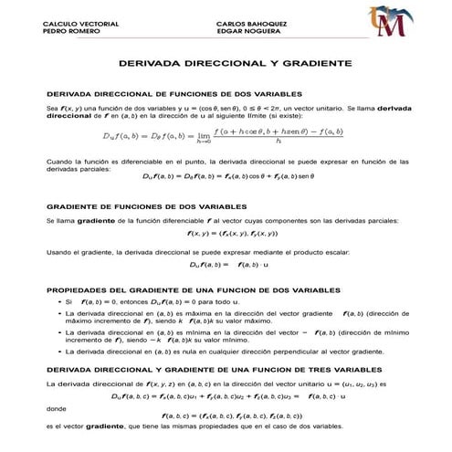 9. DERIVADA DIRECCIONAL Y GRADIENTE | PDF