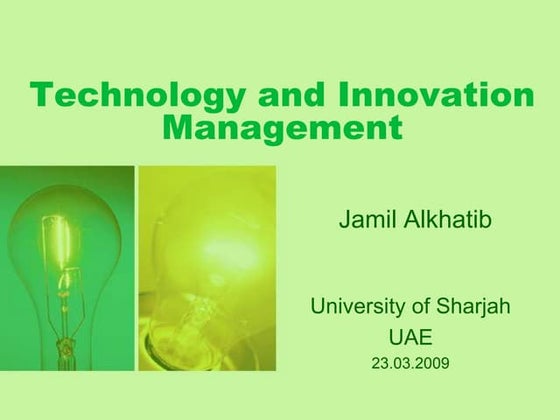 Technology and Innovation Management | PPT